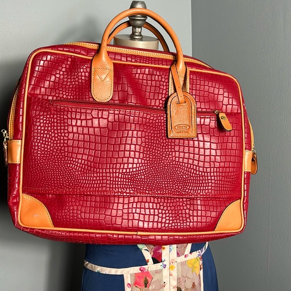 Bric's | Bags | Brics Travel Laptop Bag Croc Red Print Made In Italy ...